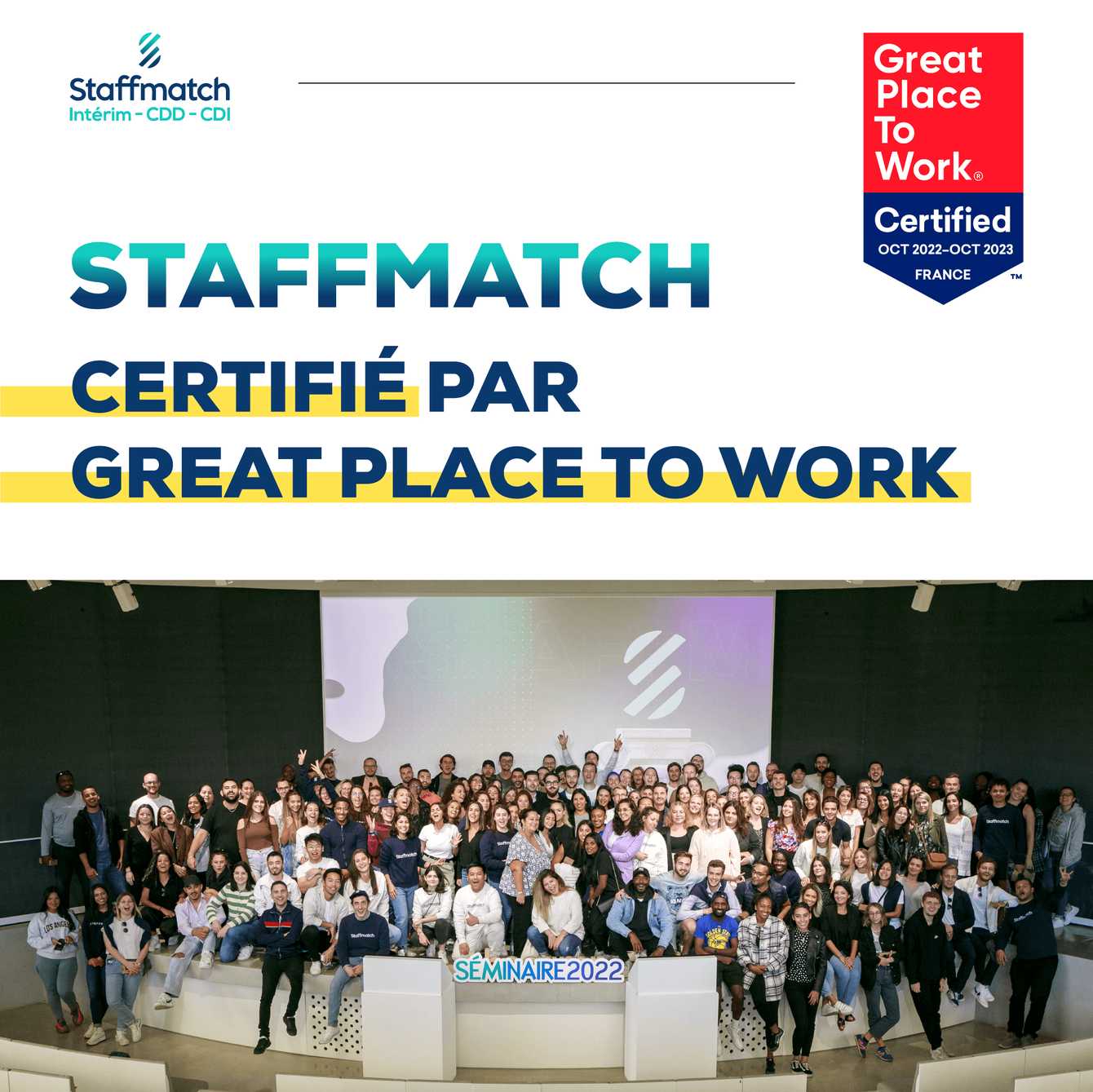 Staffmatch is certified Great Place to Work again!