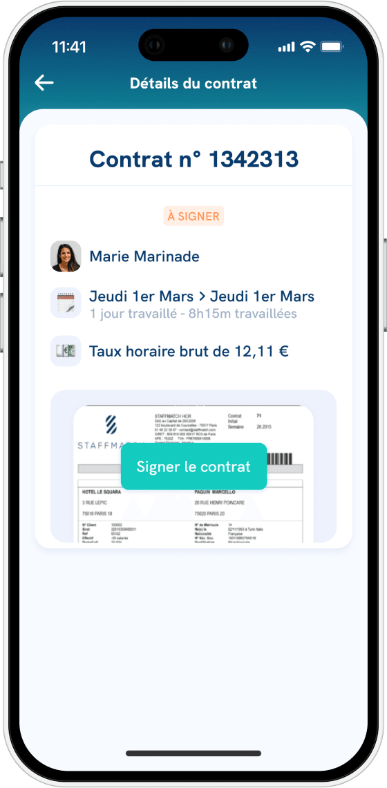 Application client intérim : commandes, tableau de bord et contrats en ...
