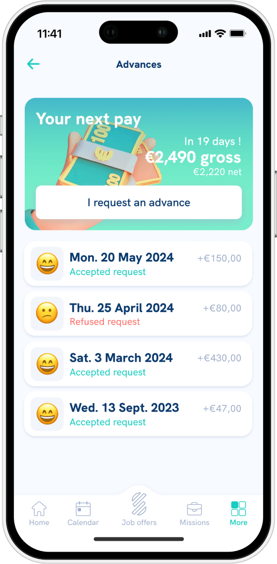 Interim application: missions, planning and advance in one click!